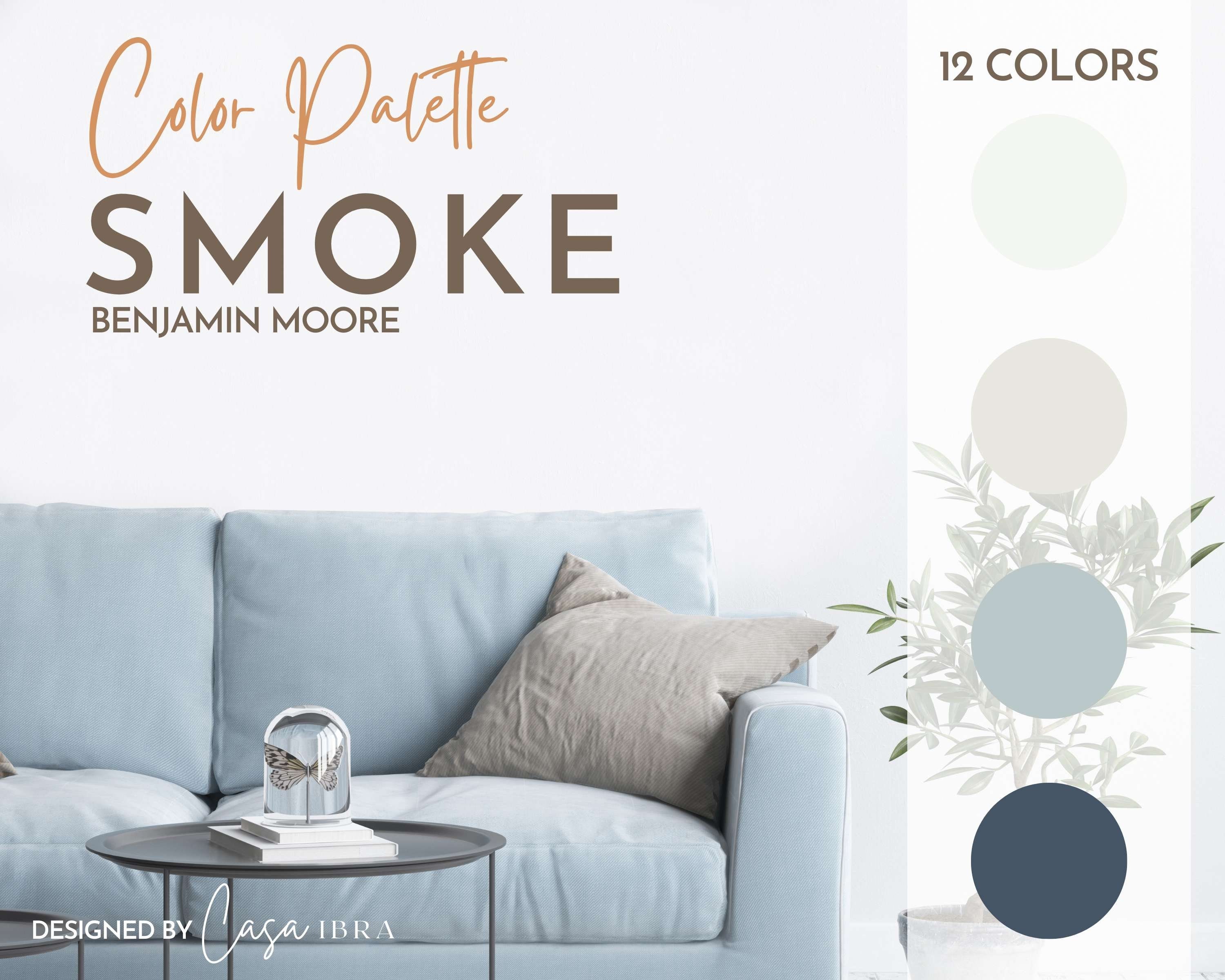Smoke Paint Color Palette, Benjamin Moore, Interior Paint Palette ...