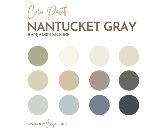 Nantucket Gray Paint Color Palette Sherwin Williams Interior - Etsy