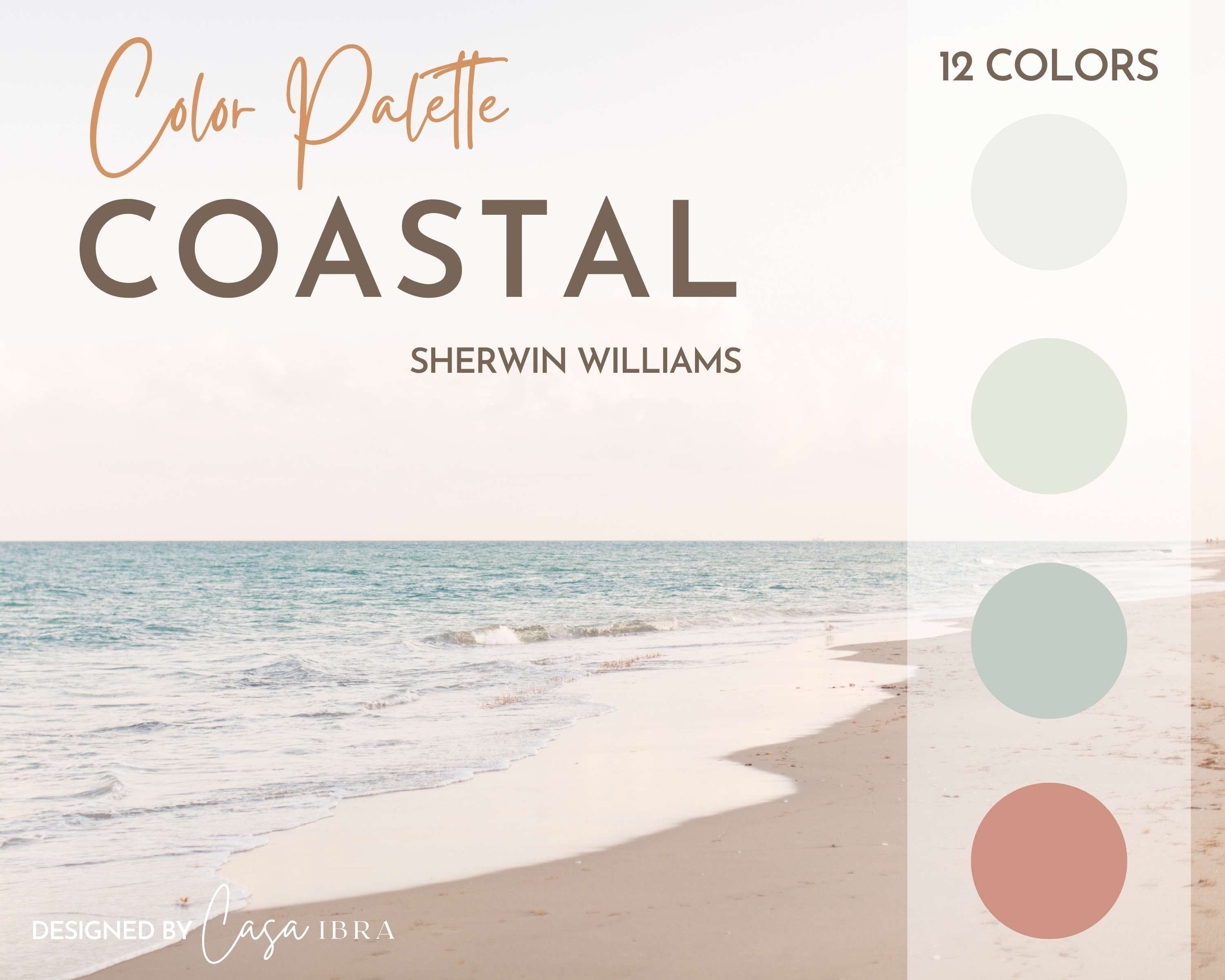 Coastal Paint Color Palette Sherwin Williams Interior Paint - Etsy
