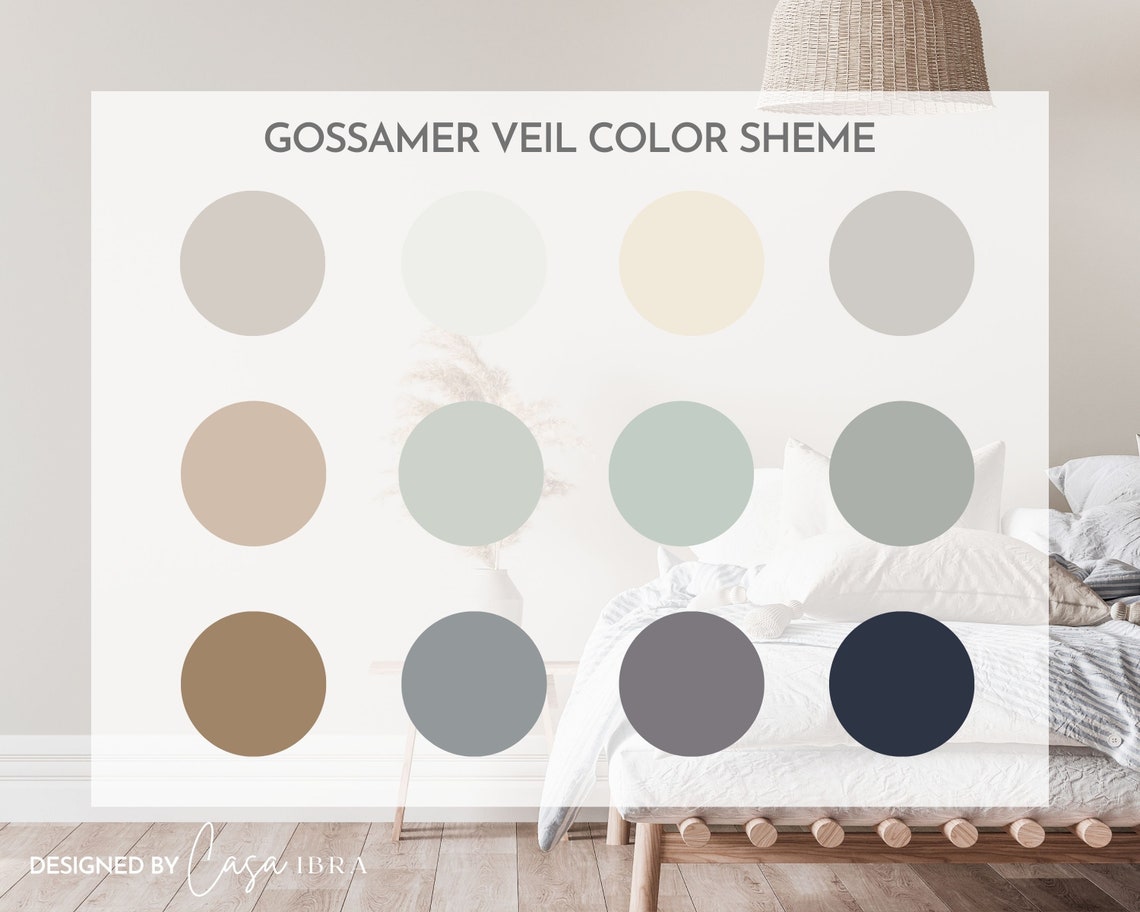 Gossamer Veil Paint Color Palette, Sherwin Williams, Interior Paint ...