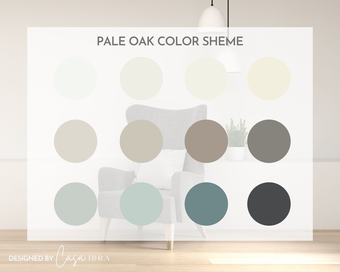 Pale Oak Paint Color Palette Benjamin Moore Interior Paint - Etsy