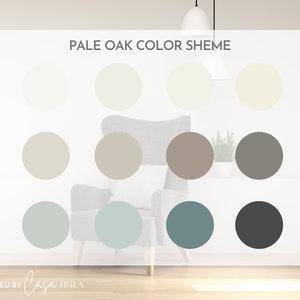 Pale Oak Paint Color Palette Benjamin Moore Interior Paint - Etsy