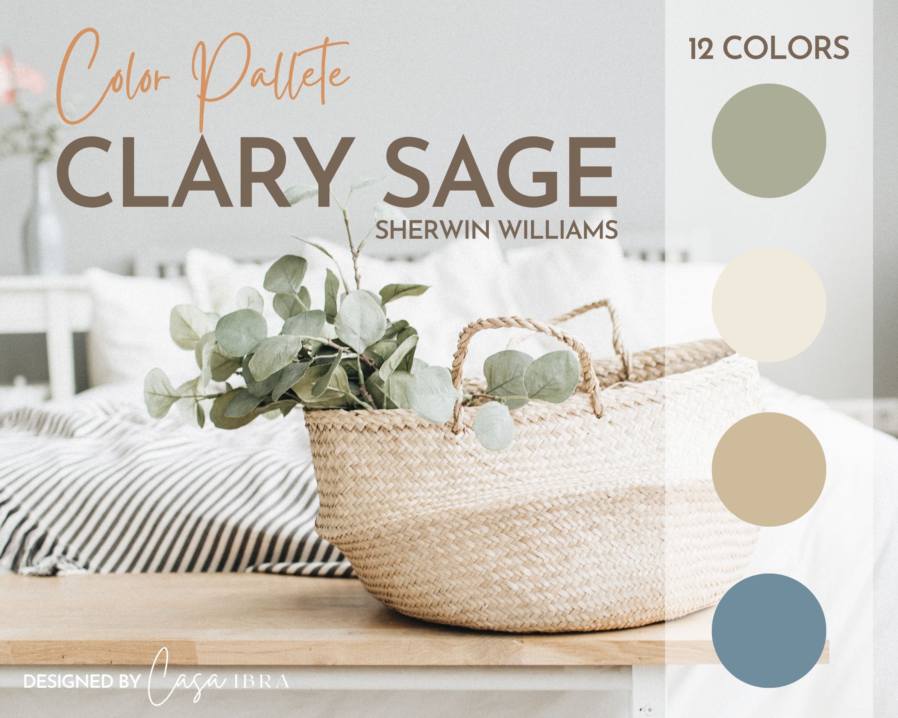 Clary Sage Paint Color Palette, Sherwin Williams, Interior Paint ...