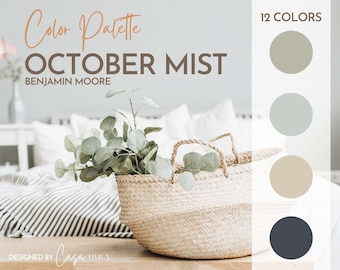 October Mist Benjamin Moore Whole Home Color Palette Interior Paint ...