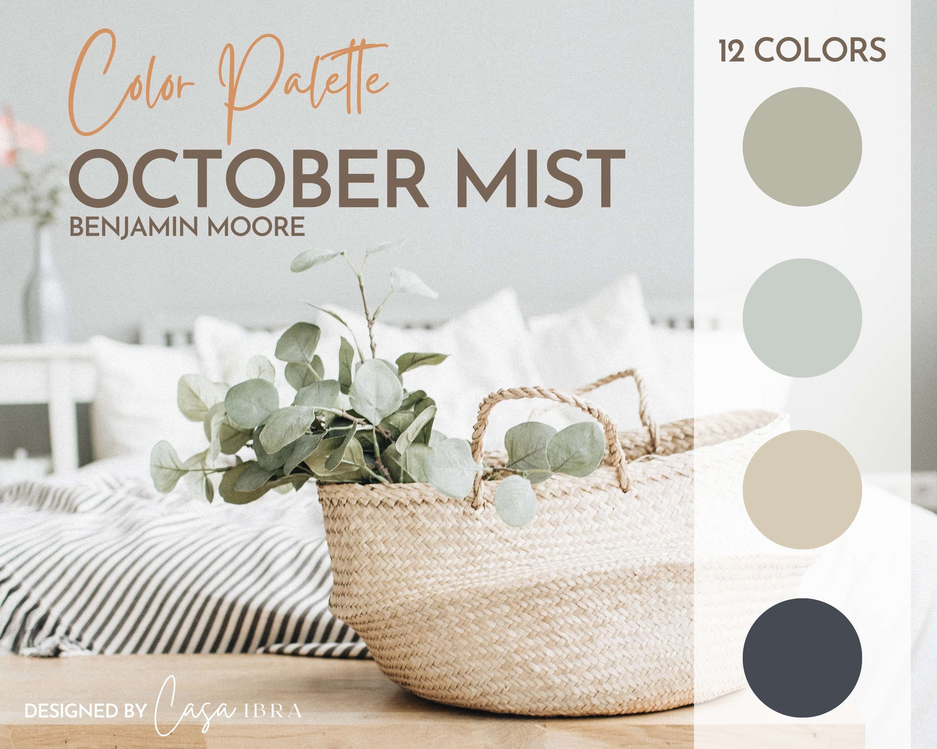 October Mist Paint Color Palette, Benjamin Moore, Interior Paint ...