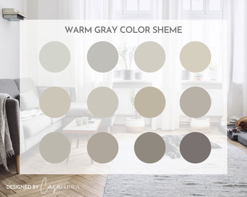 Warm Gray Color Palette, Benjamin Moore, Interior Paint Palette ...