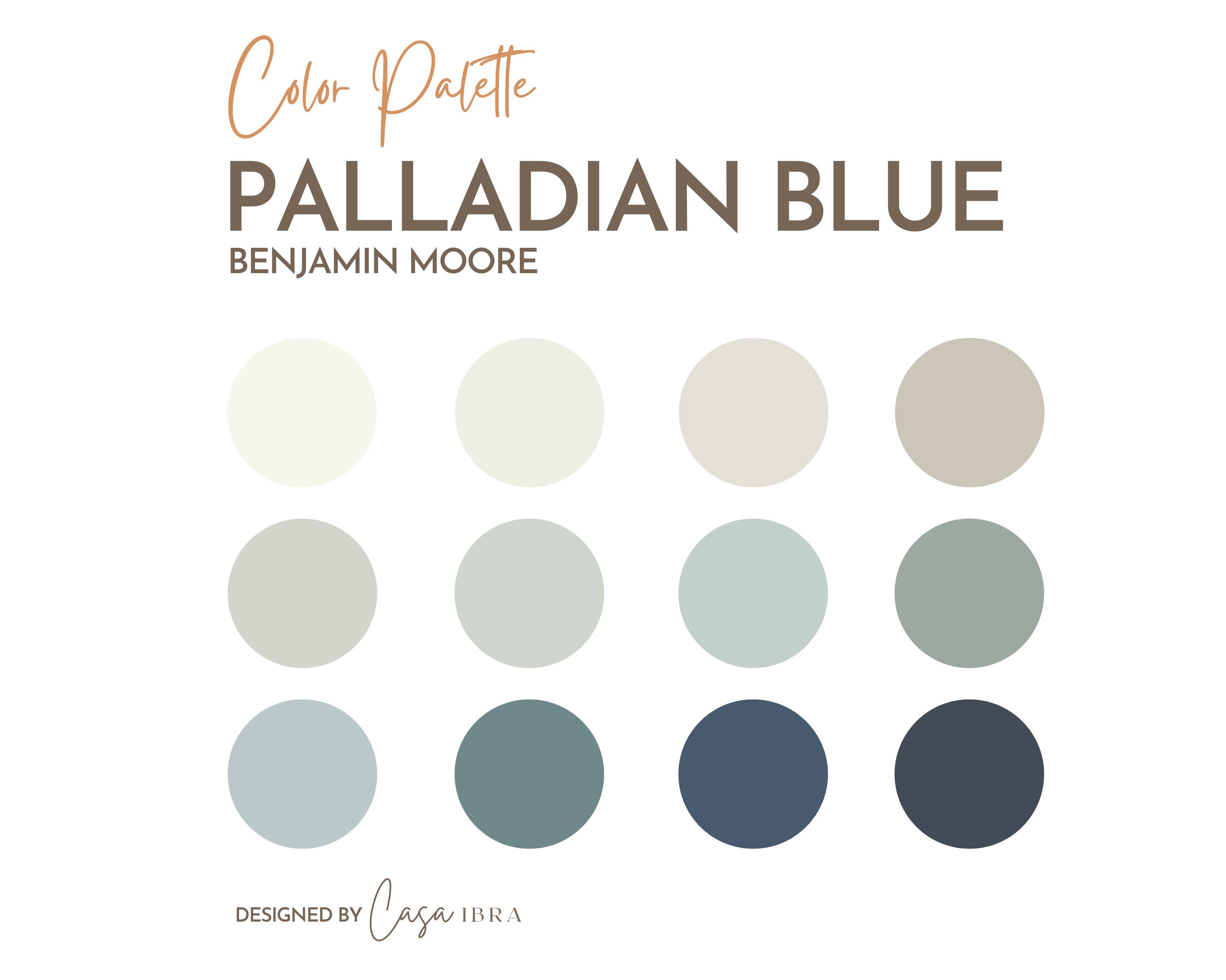 Palladian Blue Paint Color Palette Benjamin Moore Interior - Etsy