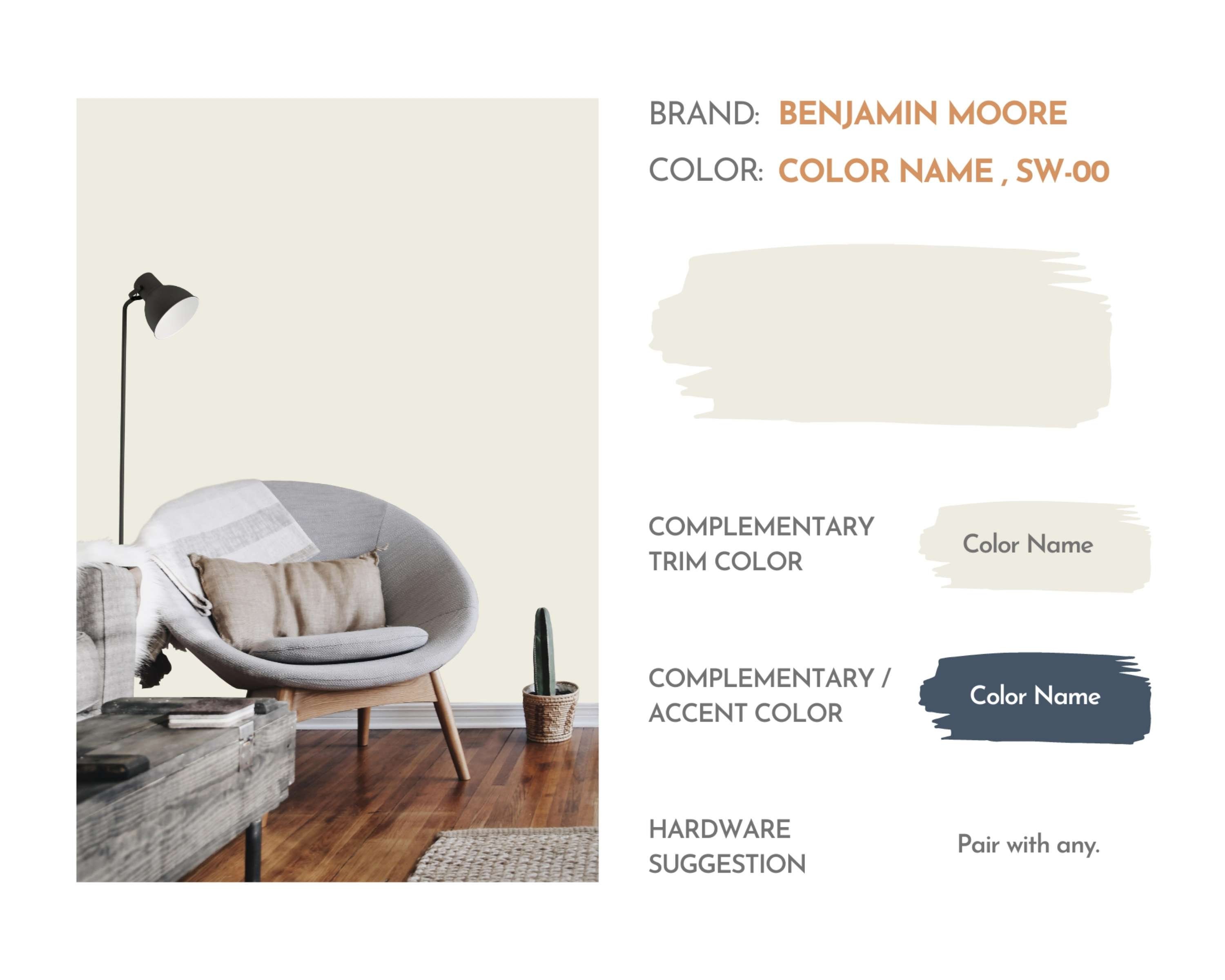 Swiss Coffee Paint Color Palette, Benjamin Moore, Interior Paint ...