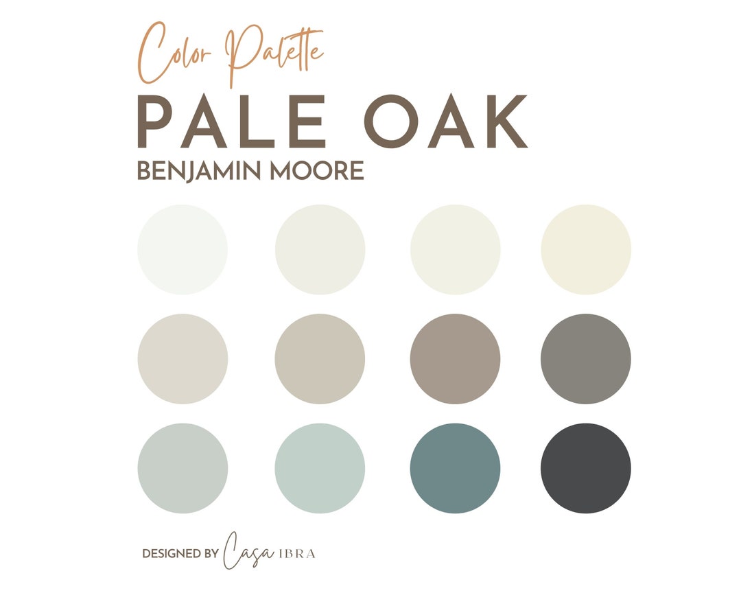 Pale Oak Paint Color Palette Benjamin Moore Interior Paint - Etsy