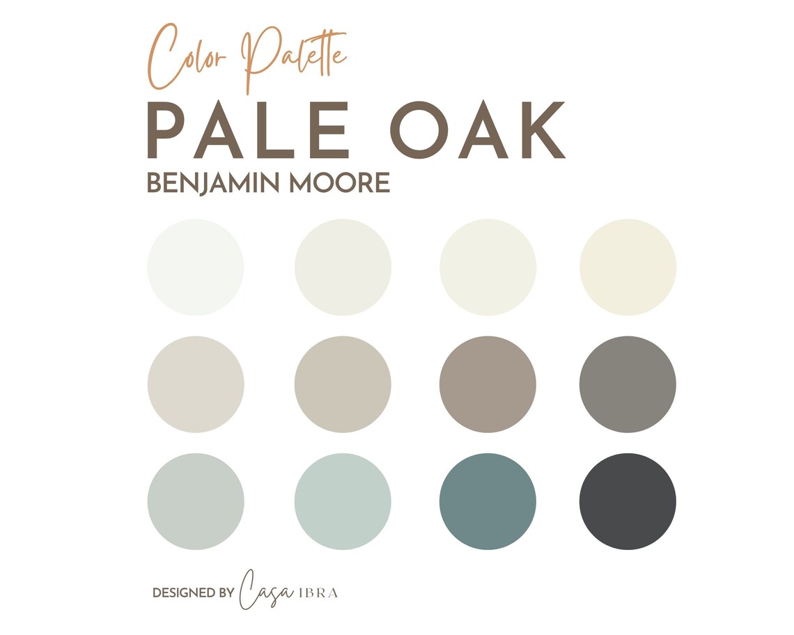 Pale Oak Paint Color Palette Benjamin Moore Interior Paint - Etsy