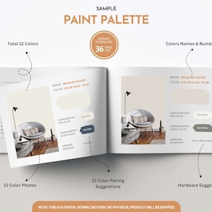 Swiss Coffee Paint Color Palette, Benjamin Moore, Interior Paint ...