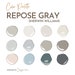 Repose Gray Paint Color Palette, Sherwin Williams, Interior Paint ...