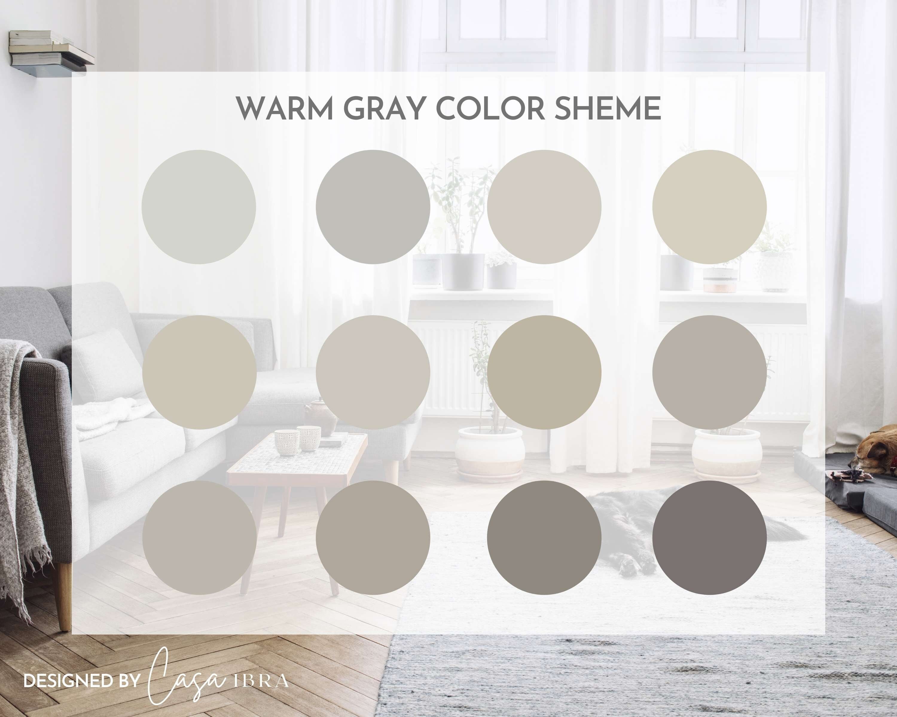Warm Gray Color Palette Benjamin Moore Interior Paint - Etsy