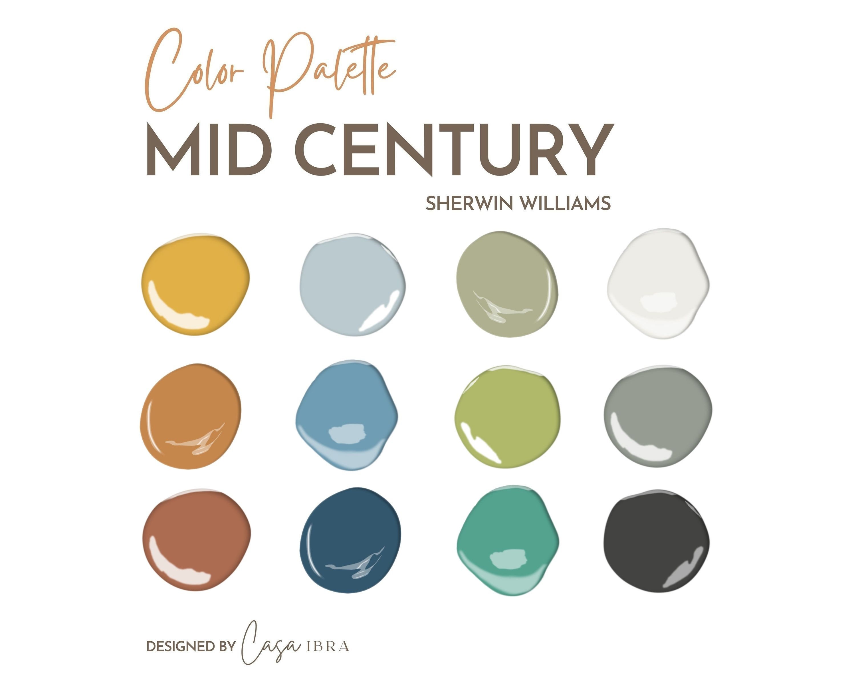 Mid Century Modern Color Palette Sherwin Williams Interior