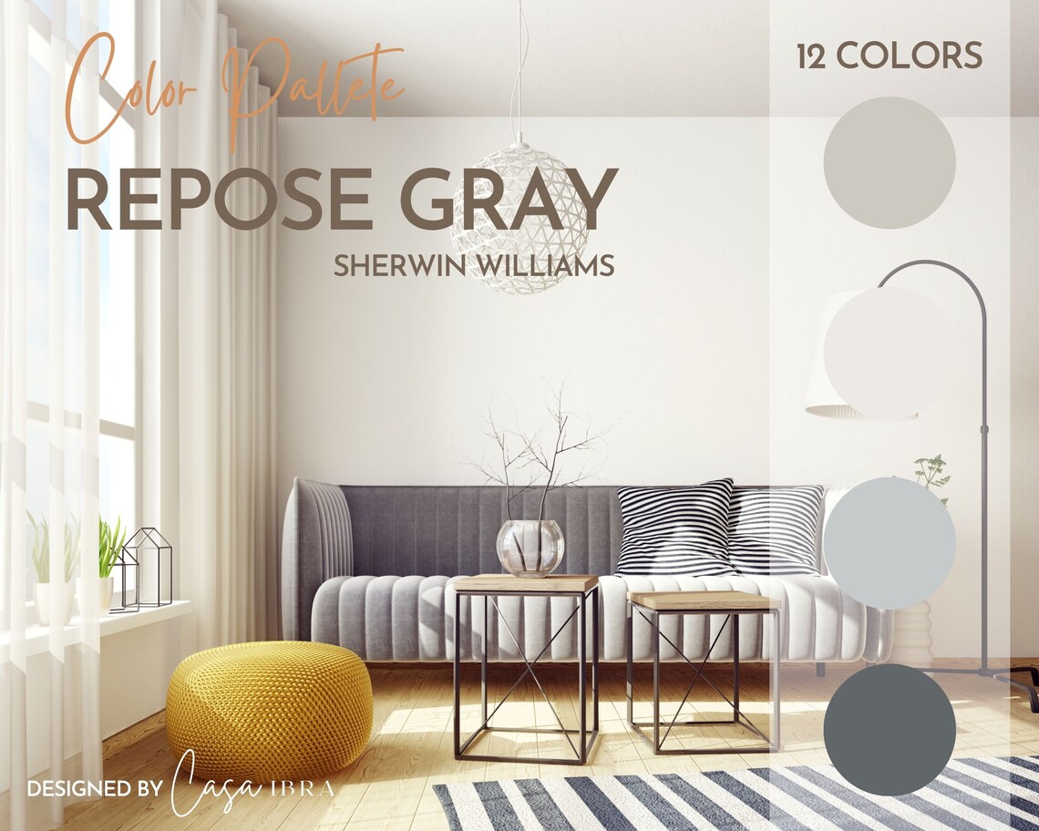 Repose Gray Paint Color Palette, Sherwin Williams, Interior Paint ...