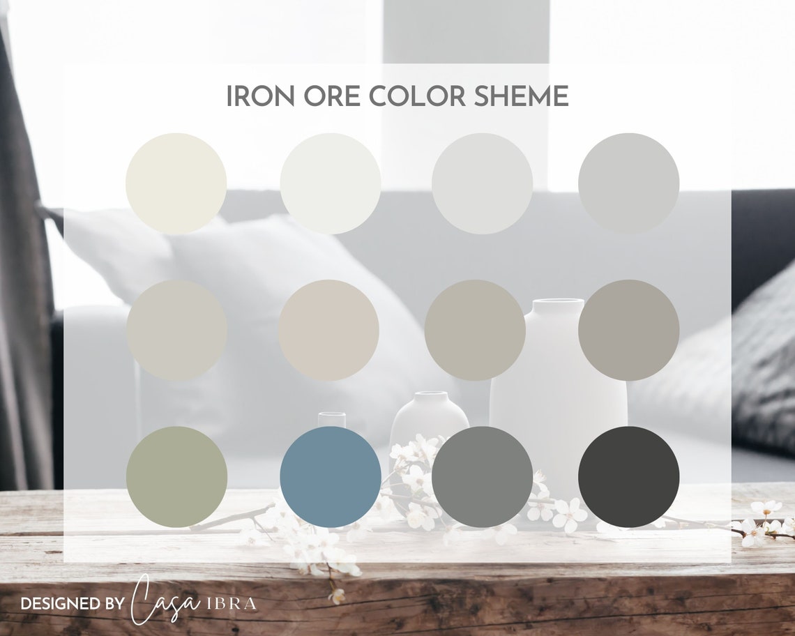 Iron Ore Paint Color Palette, Sherwin Williams, Interior Paint Palette ...