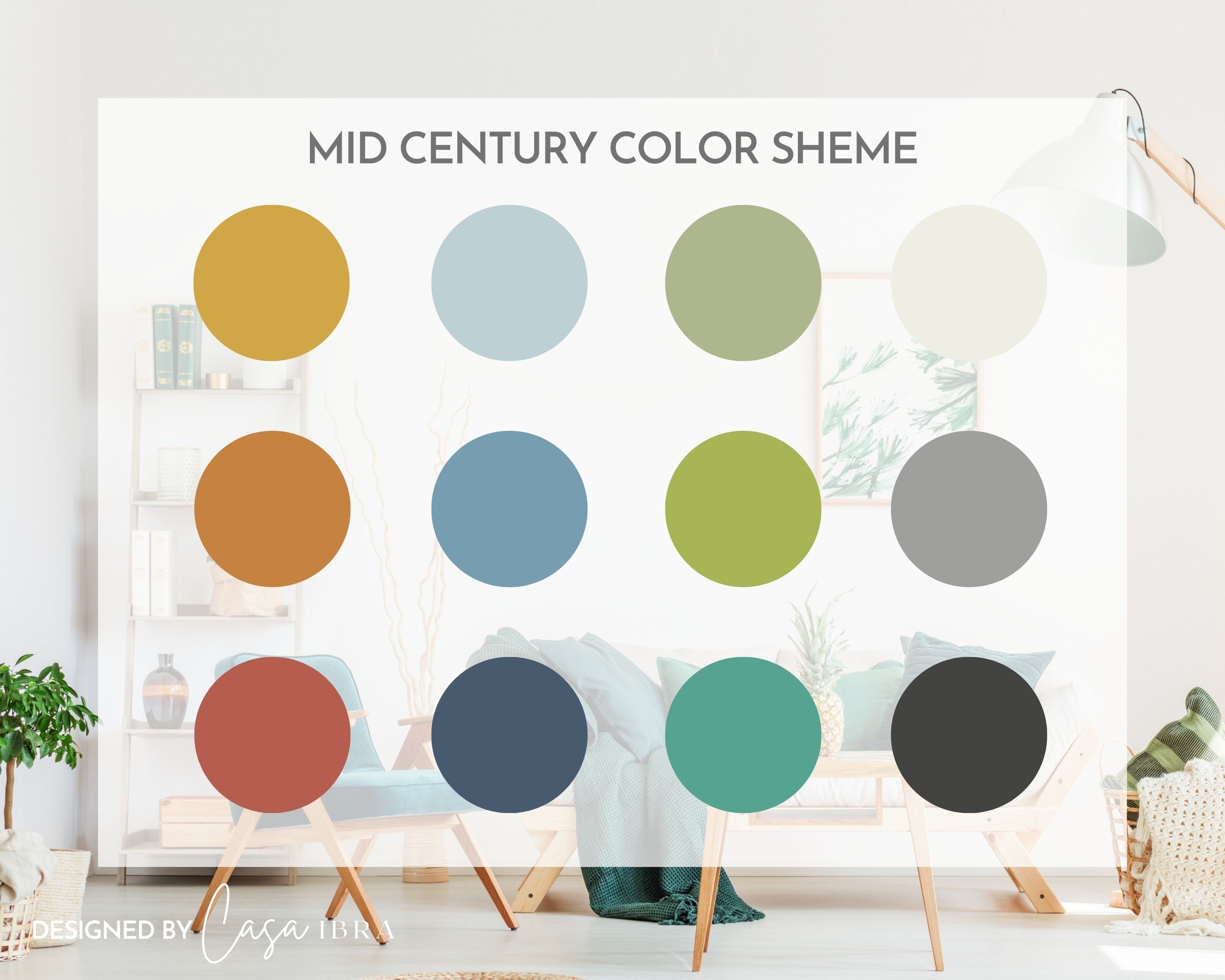 Mid Century Modern Color Palette, Benjamin Moore, Interior Paint ...