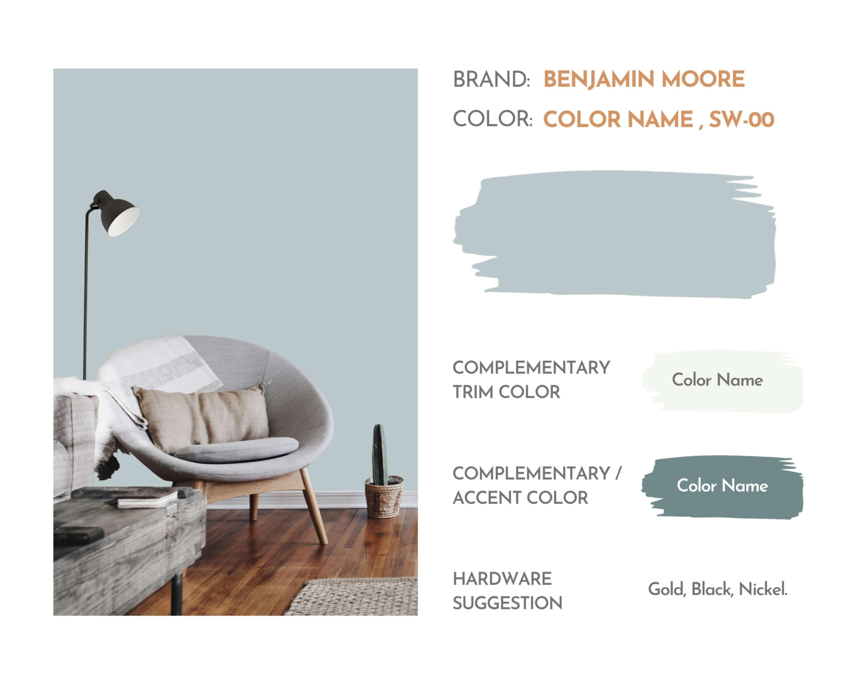 Smoke Paint Color Palette, Benjamin Moore, Interior Paint Palette ...
