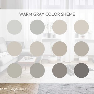 Warm Gray Color Palette Sherwin Williams Interior Paint - Etsy