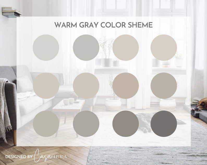 Warm Gray Color Palette Sherwin Williams Interior Paint - Etsy