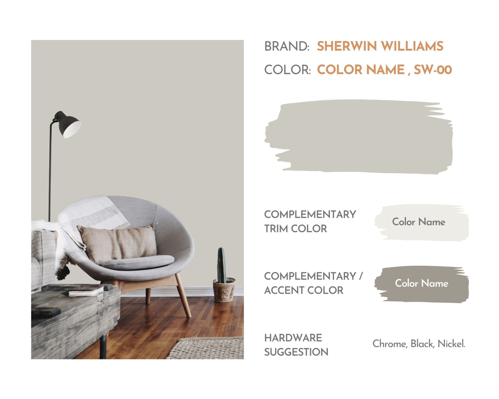 Repose Gray Paint Color Palette, Sherwin Williams, Interior Paint ...