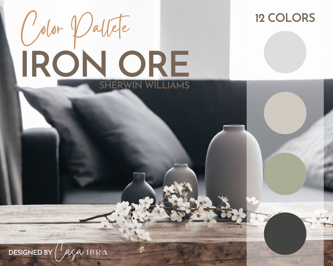 Iron Ore Paint Color Palette, Sherwin Williams, Interior Paint Palette ...