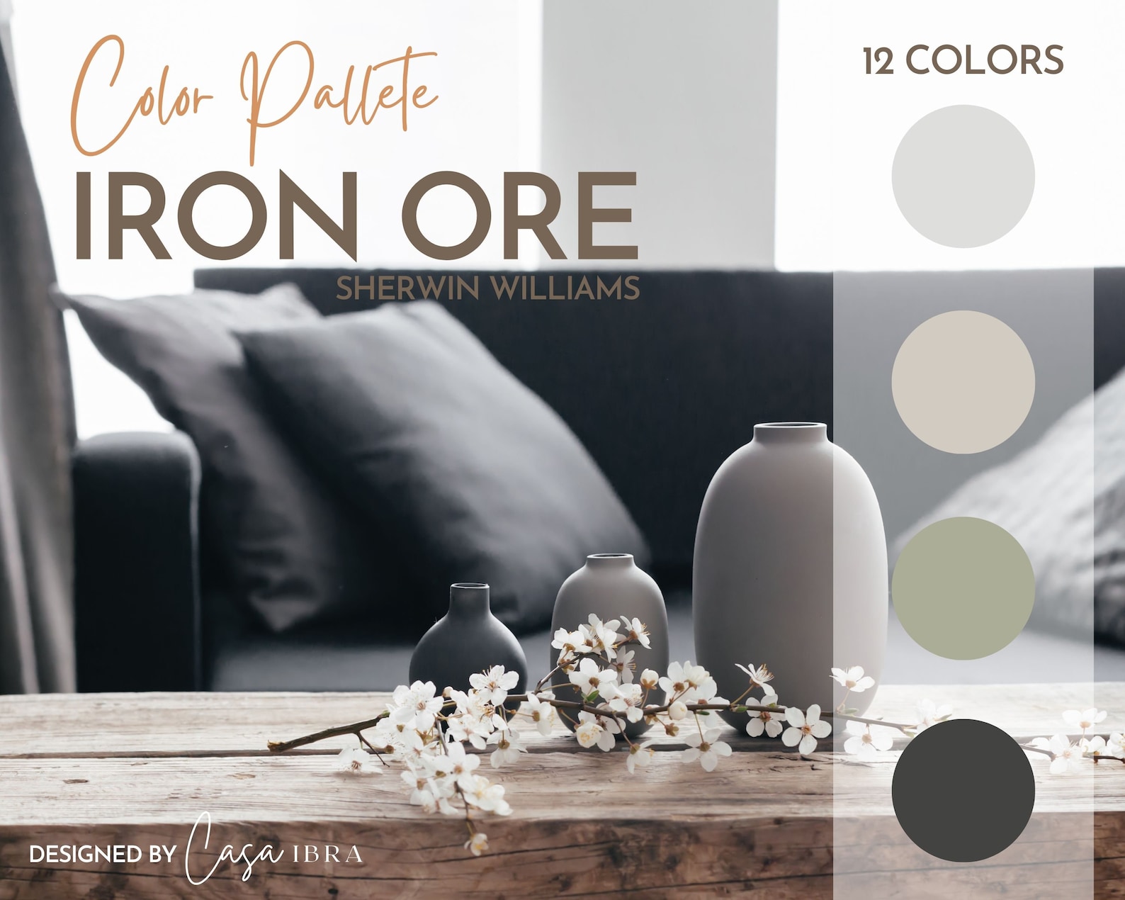 Iron Ore Paint Color Palette, Sherwin Williams, Interior Paint Palette ...