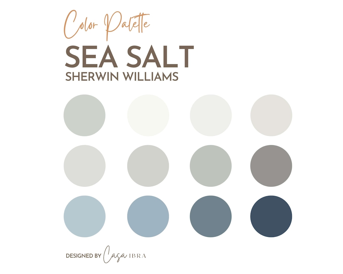 Sea Salt Paint Color Palette Sherwin Williams Interior Paint - Etsy