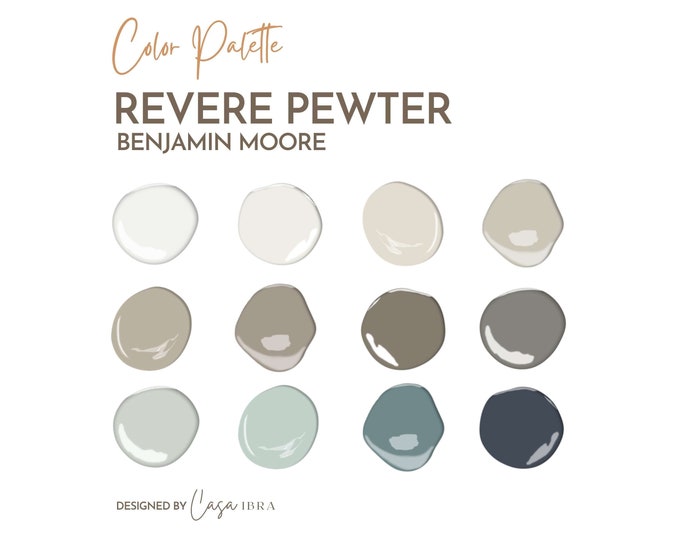 Revere Pewter Paint Palette - Benjamin Moore, Natural Warm Colors ...