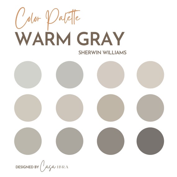 Warm Gray Color Palette Sherwin Williams Interior Paint - Etsy