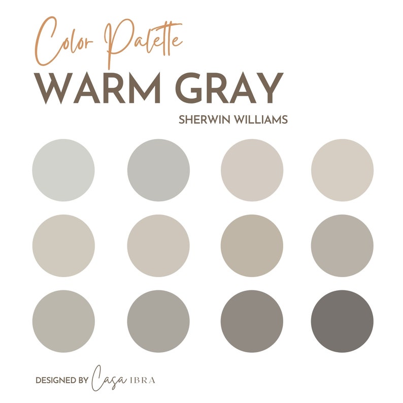 Warm Gray Color Palette Sherwin Williams Interior Paint - Etsy