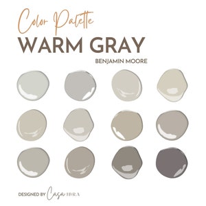 Warm Gray Color Palette, Benjamin Moore, Interior Paint Palette ...