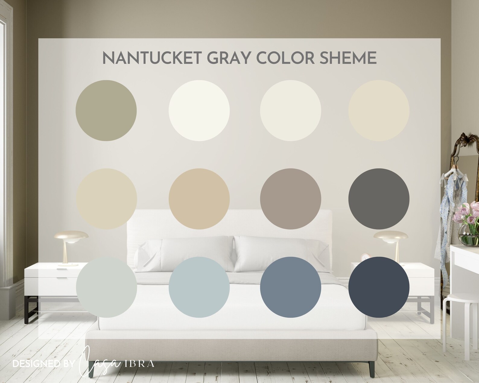 Nantucket Gray Paint Color Palette, Benjamin Moore, Interior Paint ...