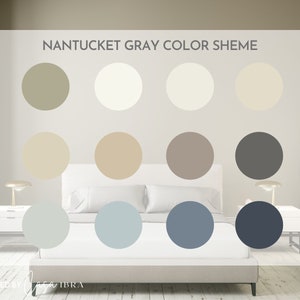 Nantucket Gray Paint Color Palette, Benjamin Moore, Interior Paint ...