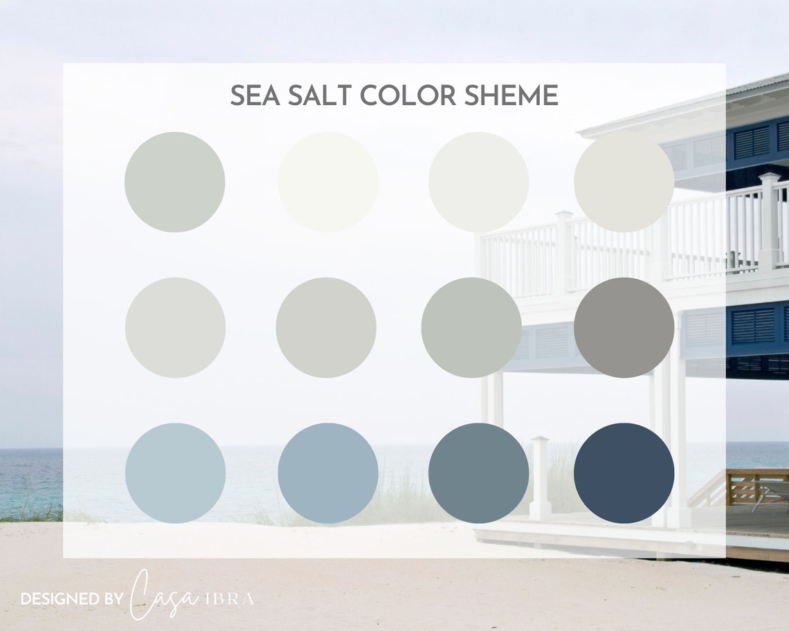 Sea Salt Paint Color Palette, Sherwin Williams, Interior Paint Palette ...