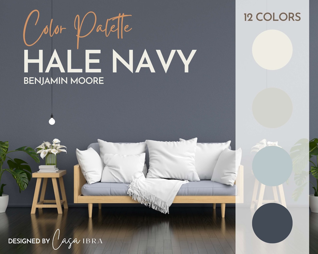 Hale Navy Paint Color Palette, Benjamin Moore, Interior Paint Palette ...