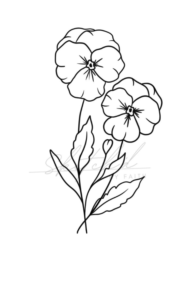 February Birth Flower Violet SVG - Etsy