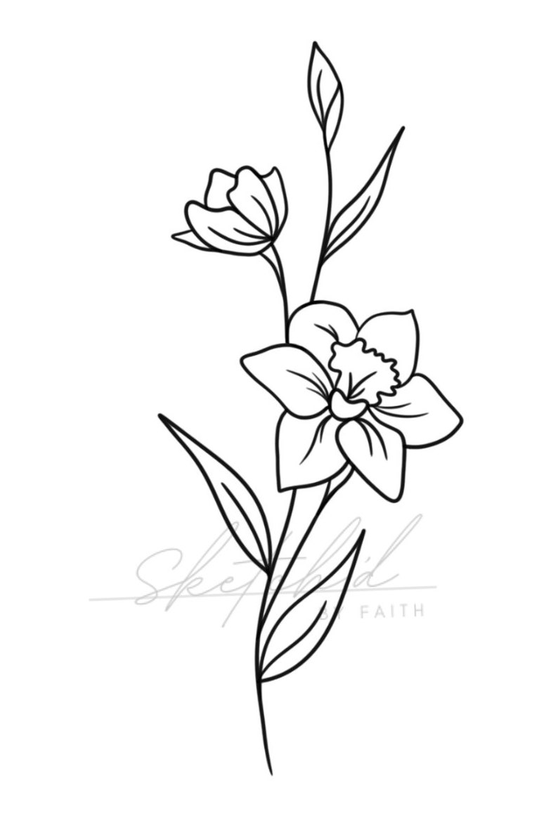 December Birth Flower Narcissus SVG - Etsy Australia