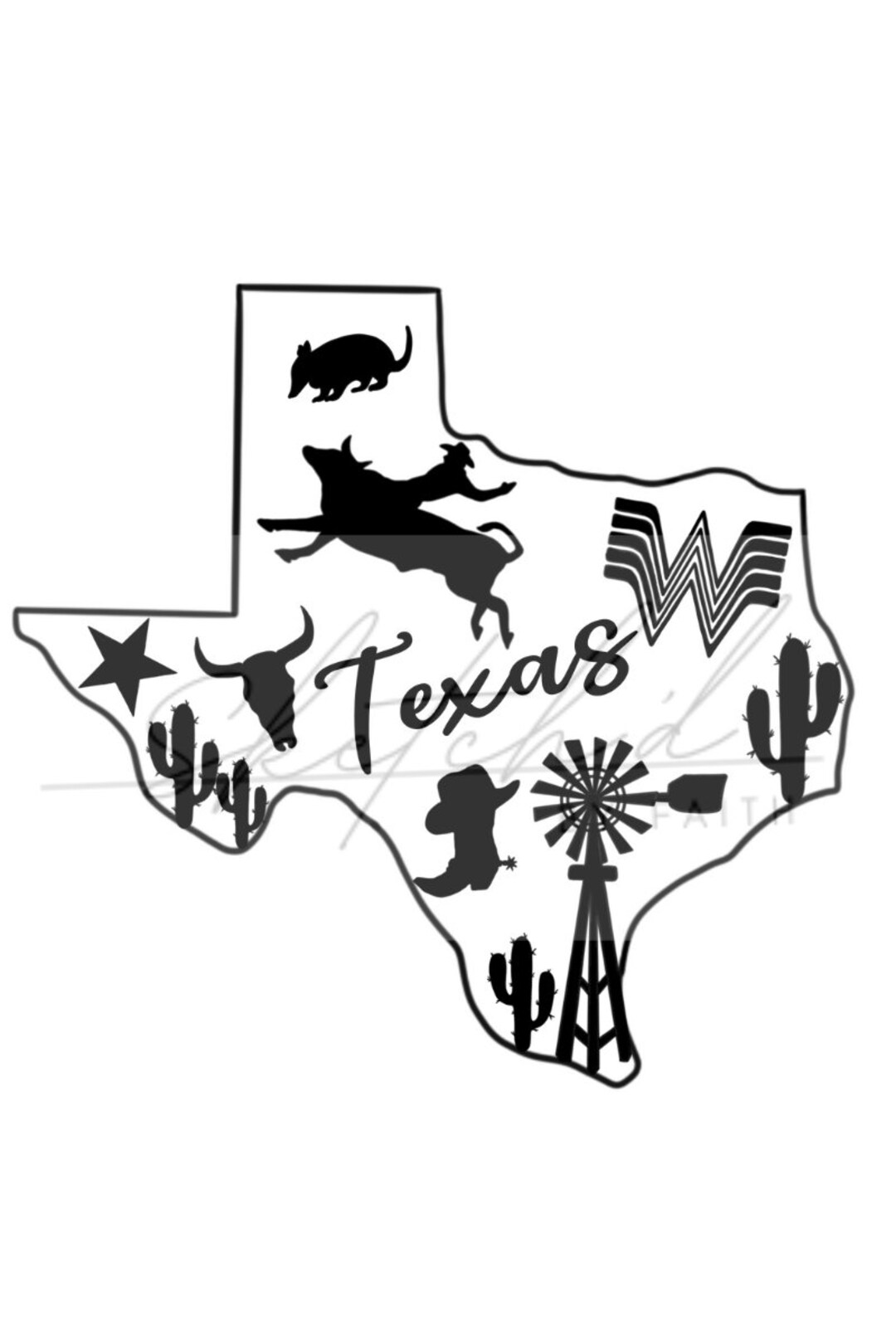 Texas Collage SVG - Etsy