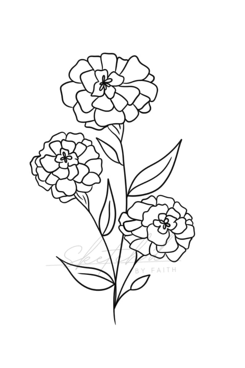October Birth Flower Marigold - Etsy