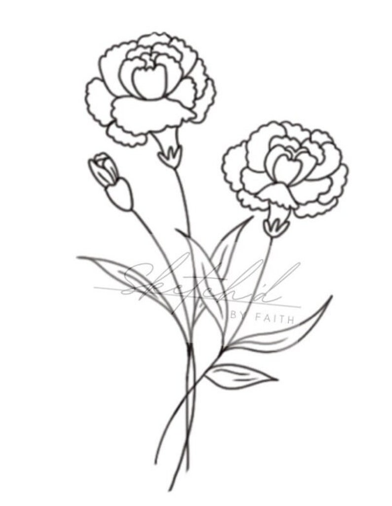 January Birth Flower: Carnation SVG - Etsy