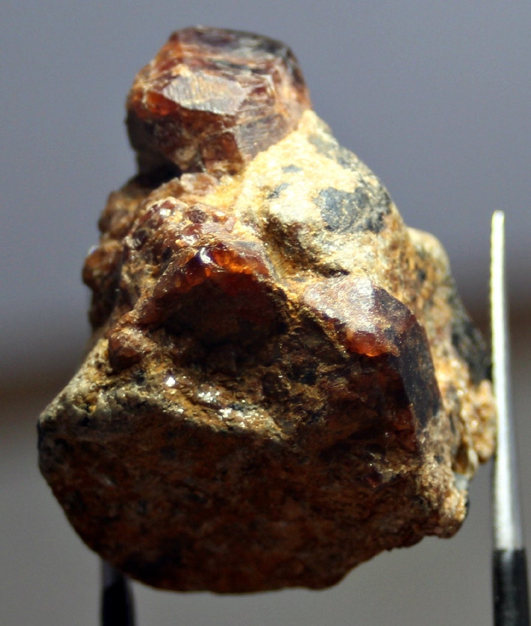 Extremely Rare Almandine Red Garnet Cluster on Water Eched Black ...