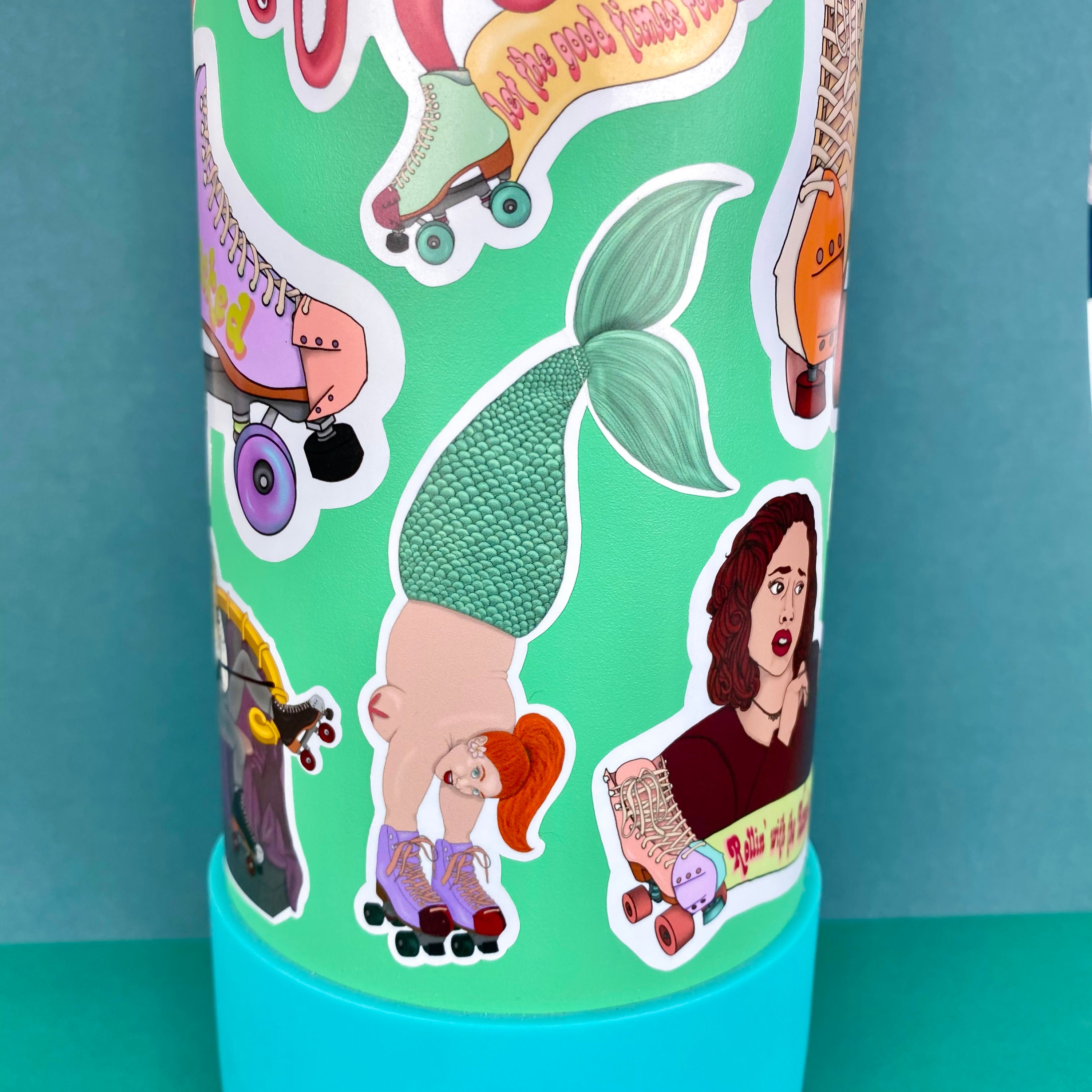 Flippin' Fins Handstand Mermaid Roller Skate Sticker - Etsy