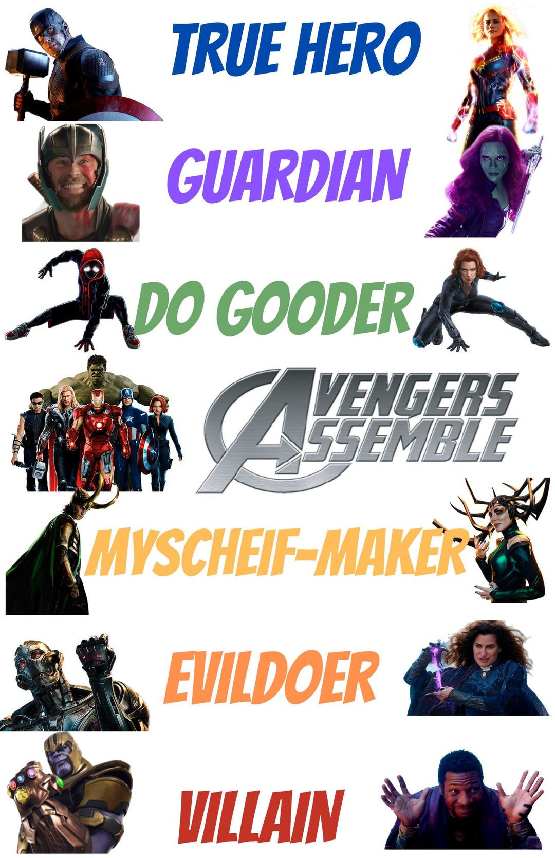 Avengers Behavior Chart - Etsy