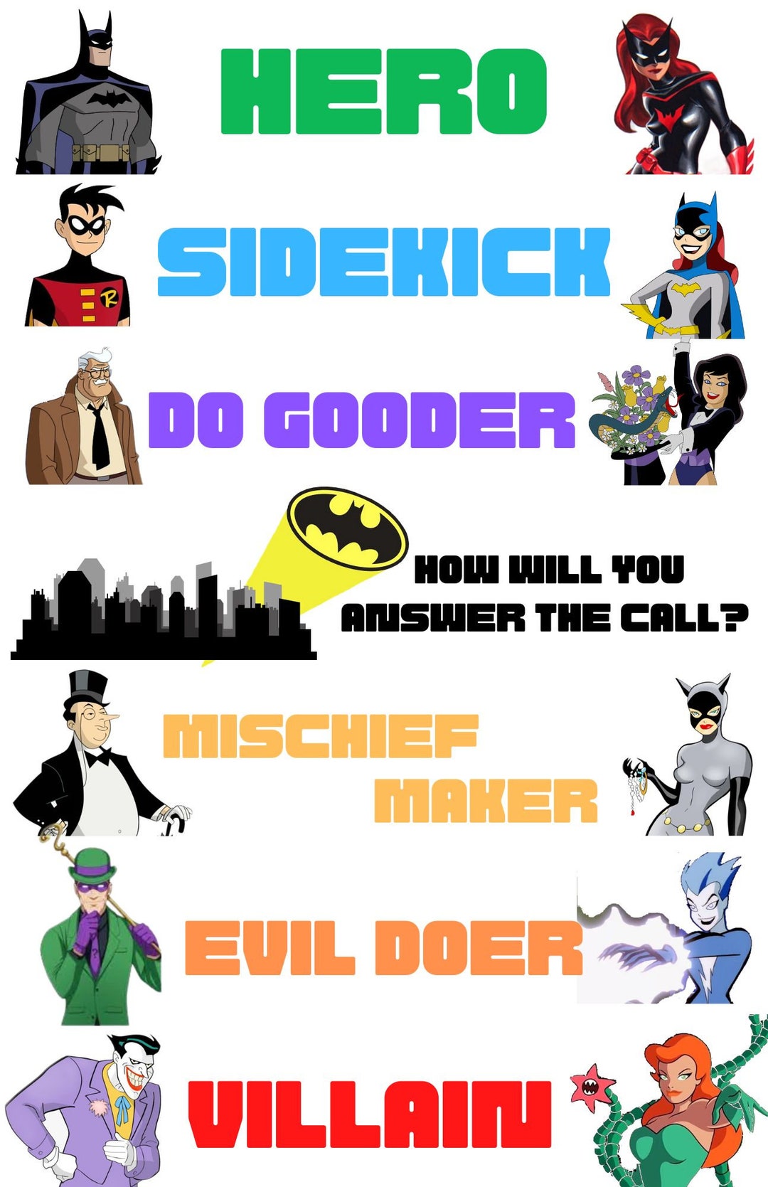 Batman Behavior Chart - Etsy