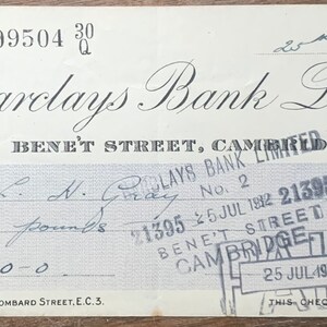 Early 1930’s Barclays Bank Cheques - Etsy