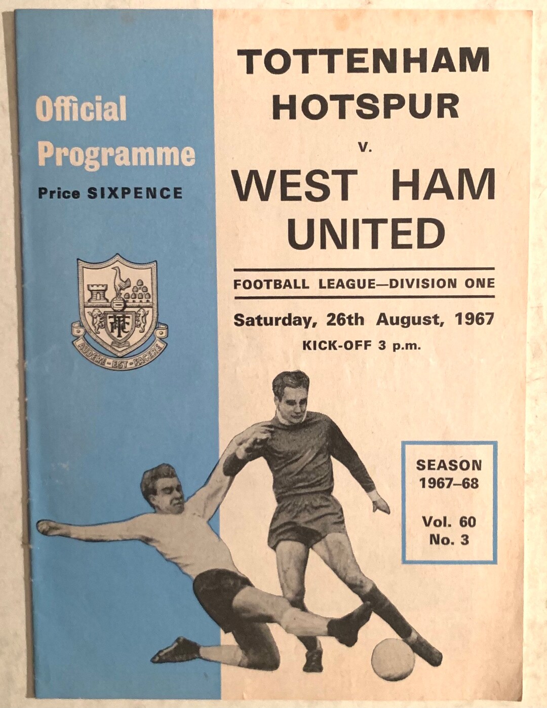 Tottenham Hotspur Programmes 1967-68 Season - Etsy