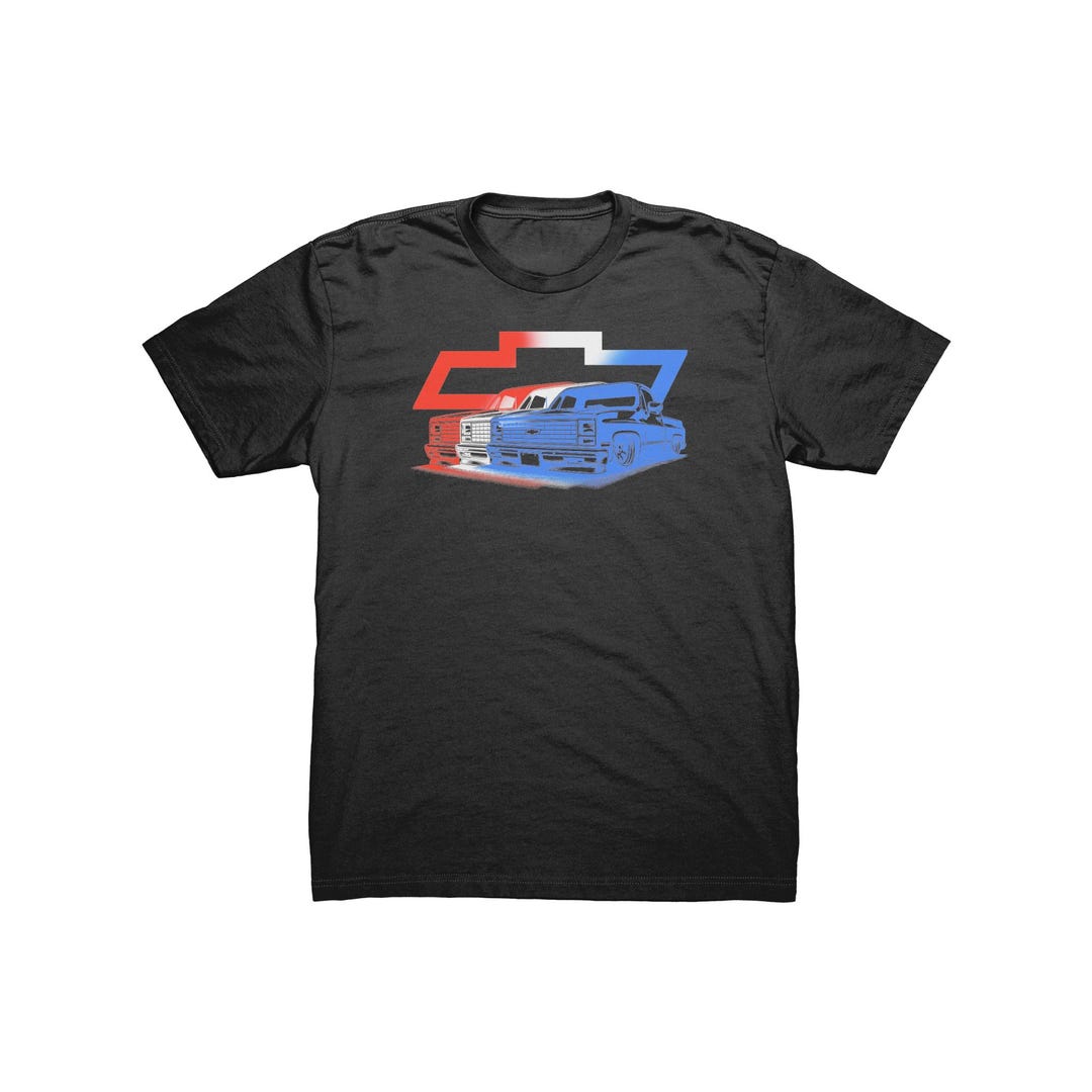 Square Body Red, White and Blue T-shirt - Etsy