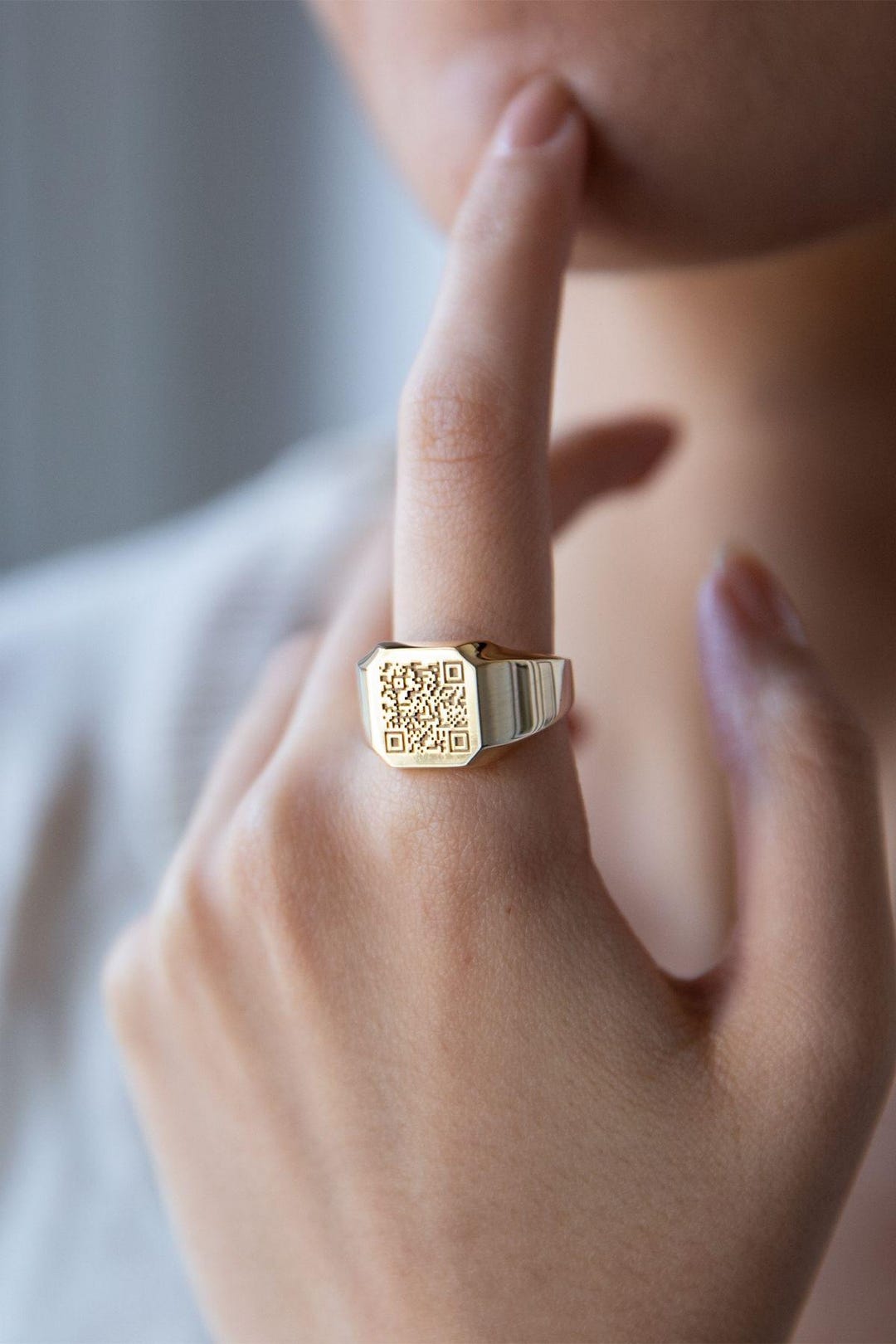 Personalized QR Code Ring – Custom Scannable Jewelry – Unique Tech Gift ...