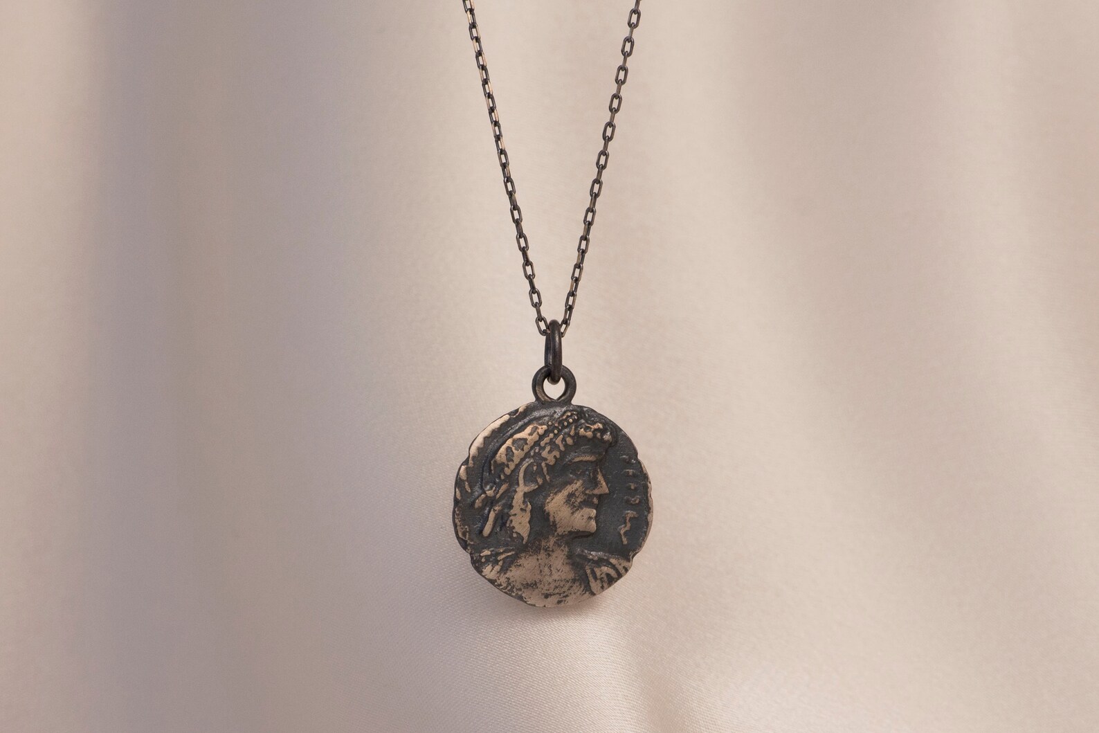 Apollo Silver Greek Coin Necklace Ancient Greek God Pendant - Etsy